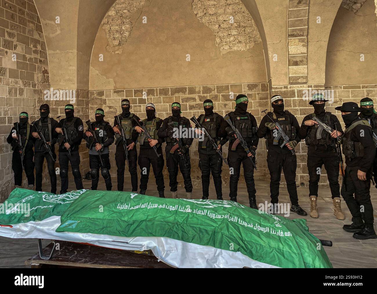 Palestinians attend the funeral of Rawhi Mushtaha, a senior Hamas ...