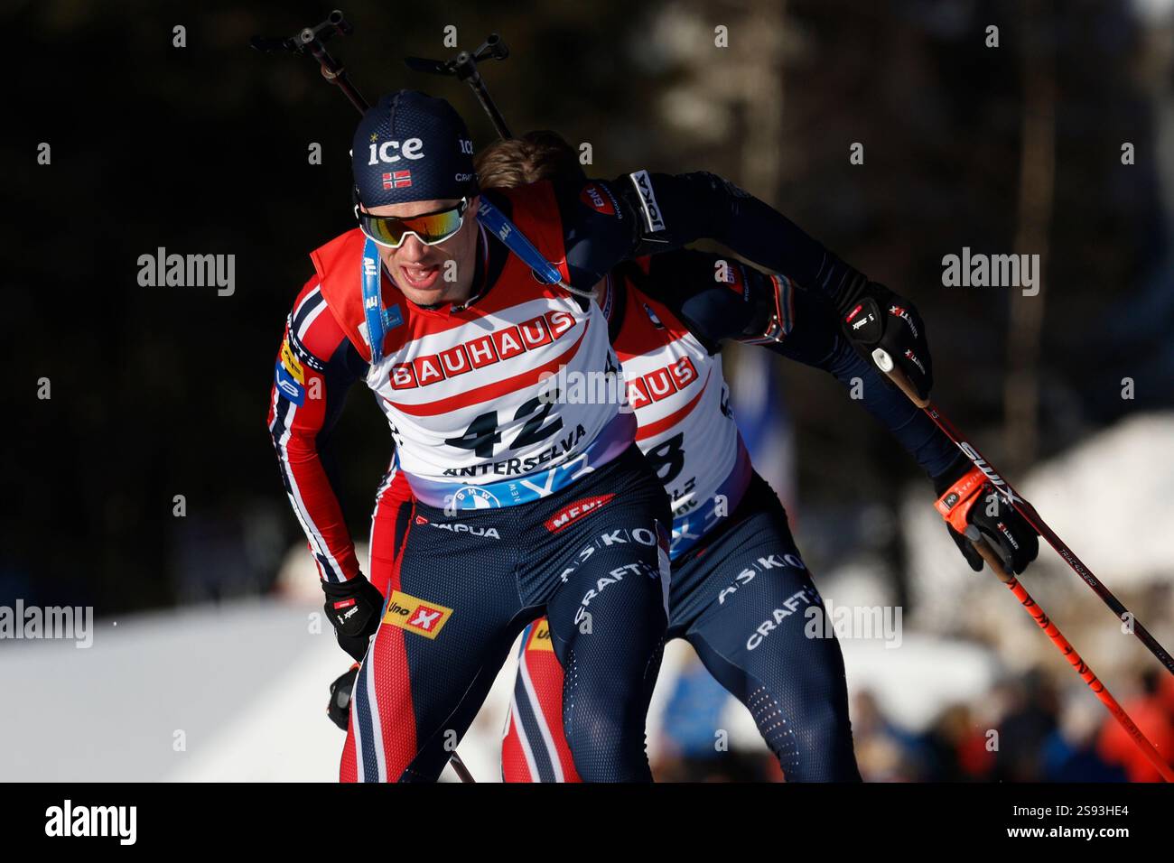 Tarjei Boe of Norway competes during a Biathlon men's World Cup 10km ...