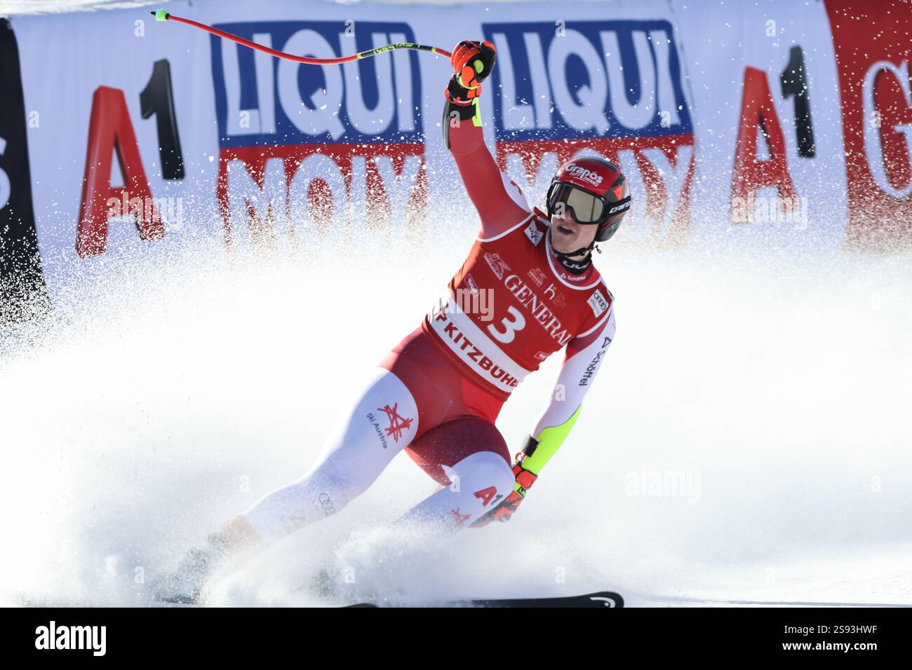 KITZBUEHEL, AUSTRIA - JANUARY 24: Stefan Babinsky of Austria during the ...