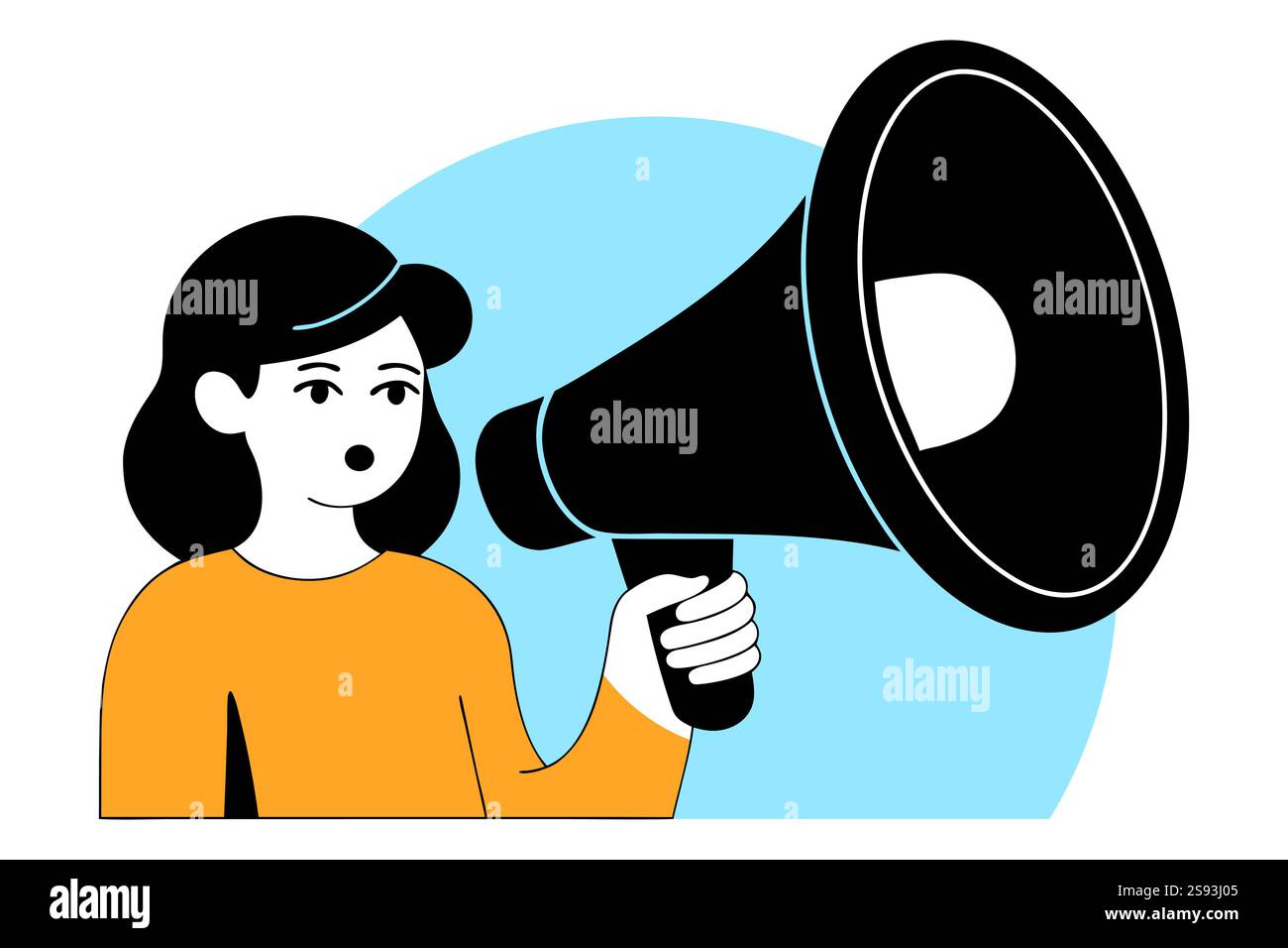 Businessman yelling through megaphone Stock Vector Images - Alamy