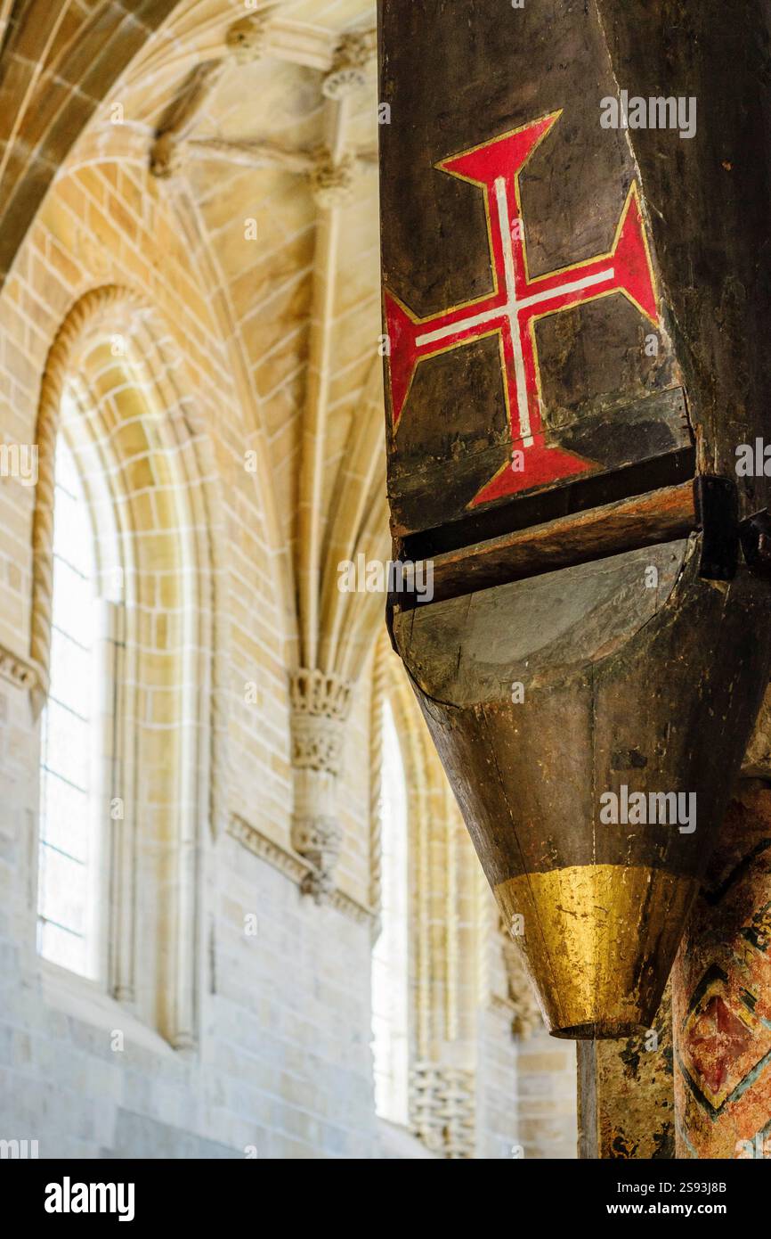 Templar cross, La Charola, 12th century, former Romanesque oratory of ...
