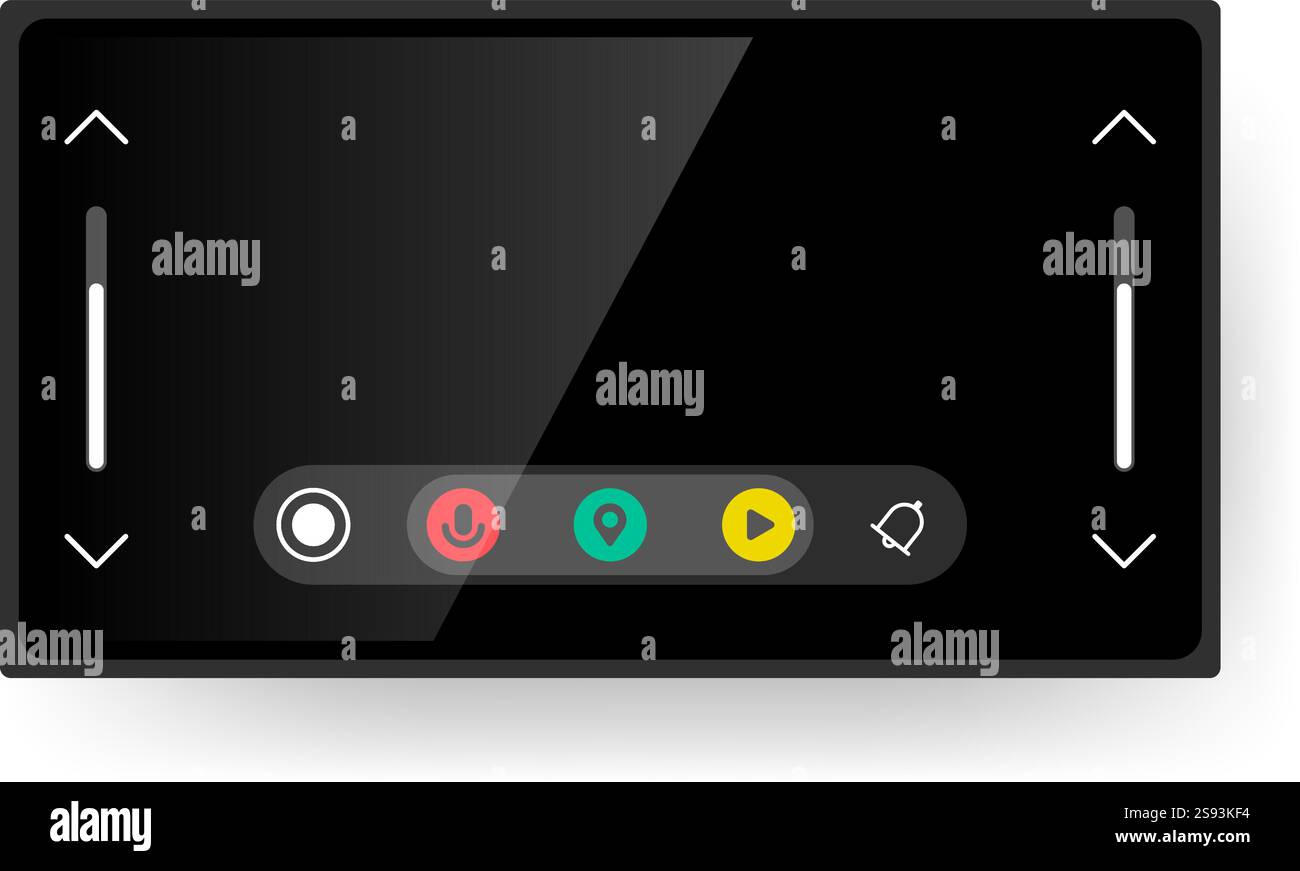 This image presents a modern head unit dashboard design featuring voice ...