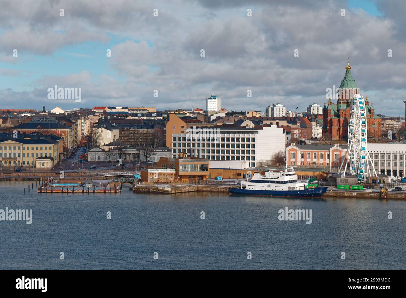 Helsinki, Finland - March 10, 2019: Cityscape viewed from the South ...
