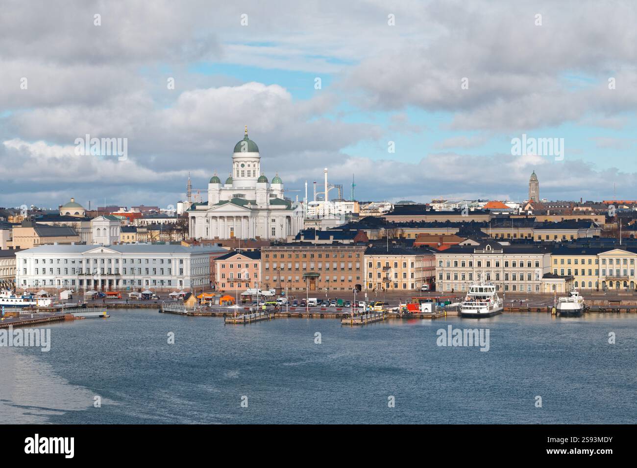 Helsinki, Finland - March 10, 2019: Cityscape viewed from the South ...