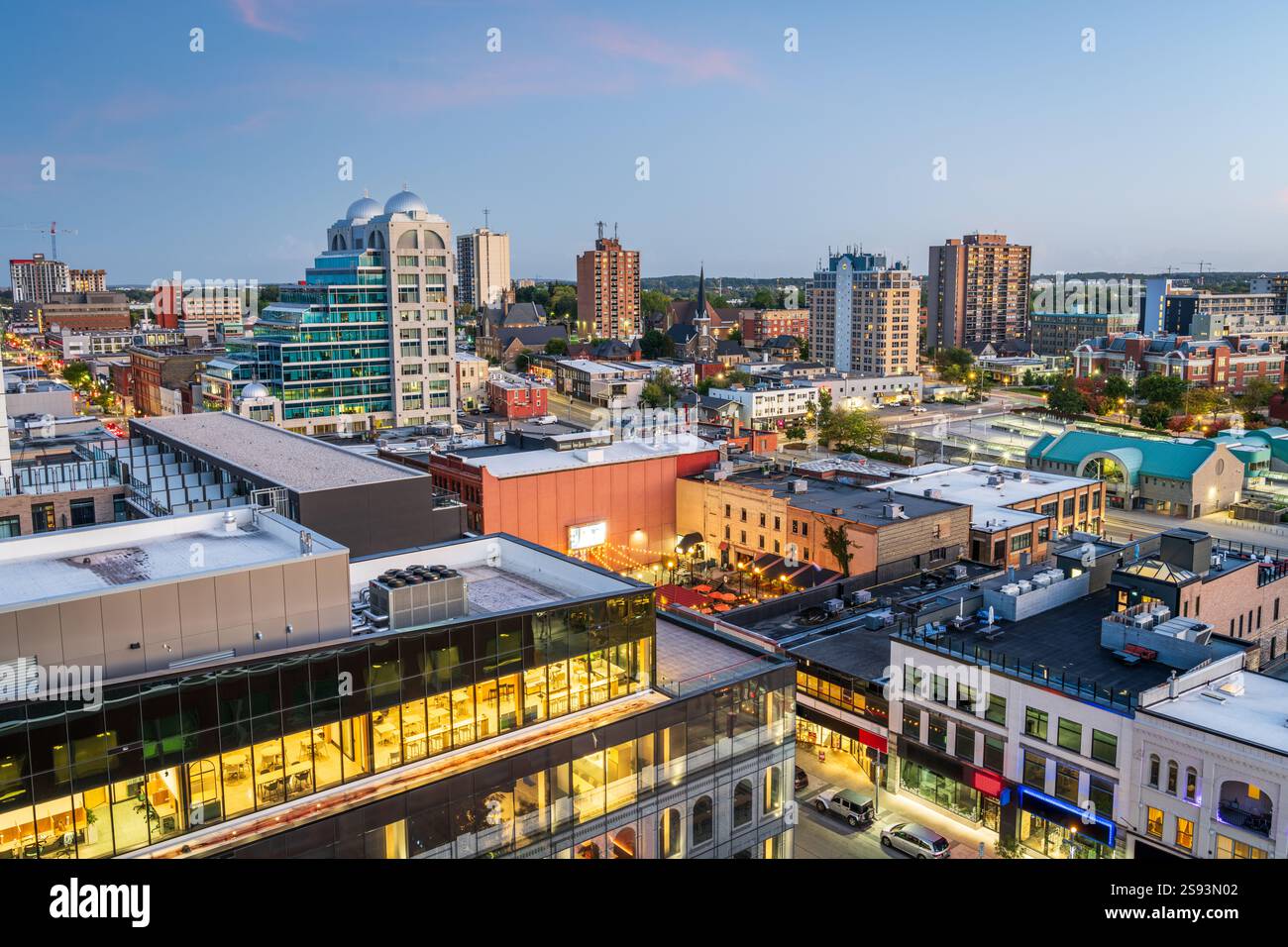 Kitchener, Ontario, Canada downtown cityscape at dusk Stock Photo - Alamy