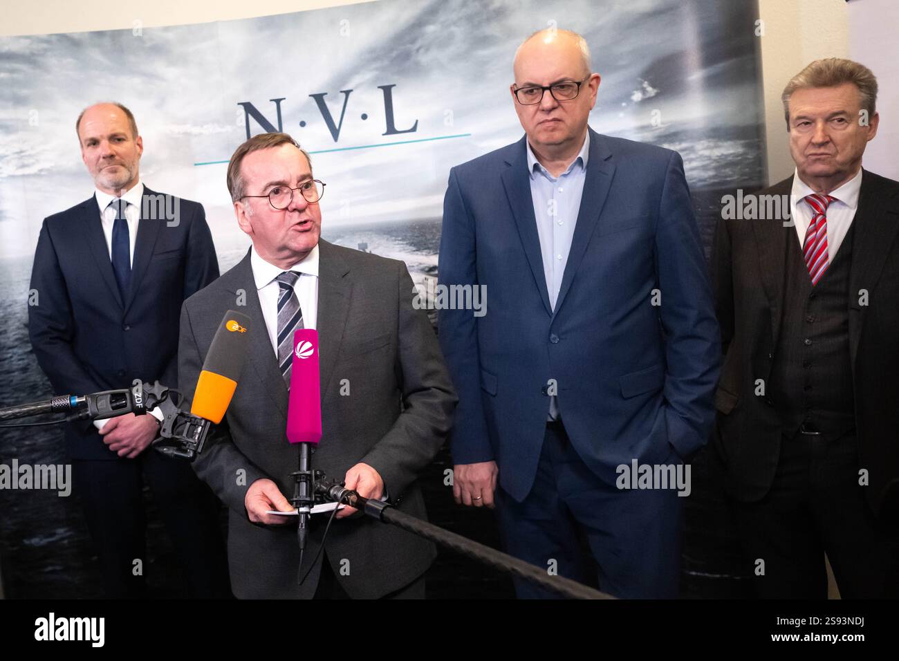 24 January 2025, Bremen: Tim Wagner, CEO of the NVL Group, Boris ...