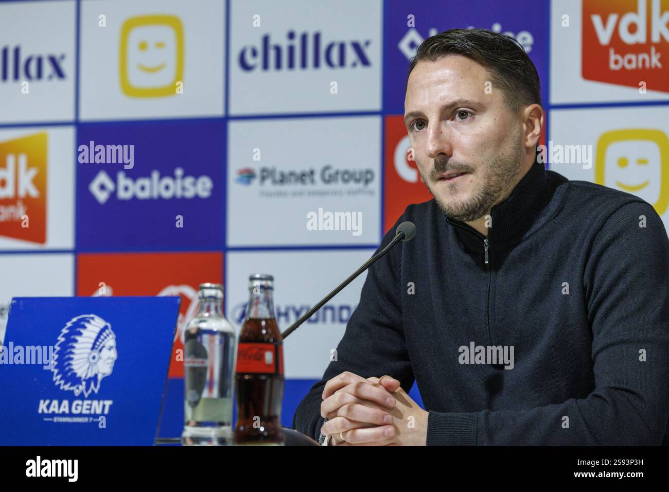 Gent's interim head coach Danijel Milicevic pictured during a press ...