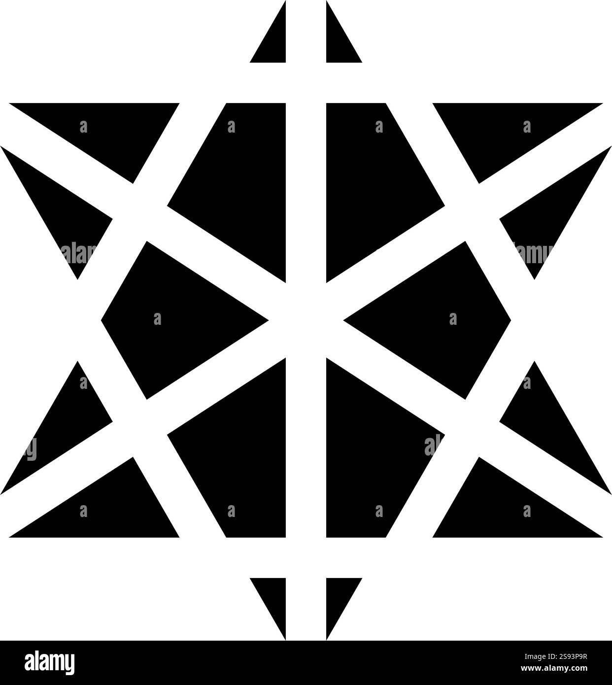 Metatron cube Sacred geometry icon black color vector illustration ...