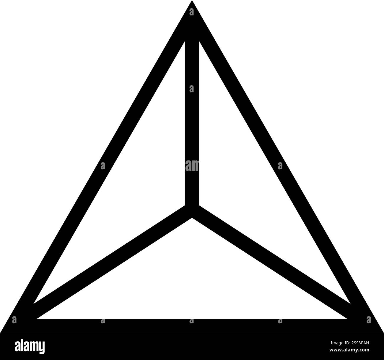 Pyramid shape triangle view from above Sacred geometry icon black color ...