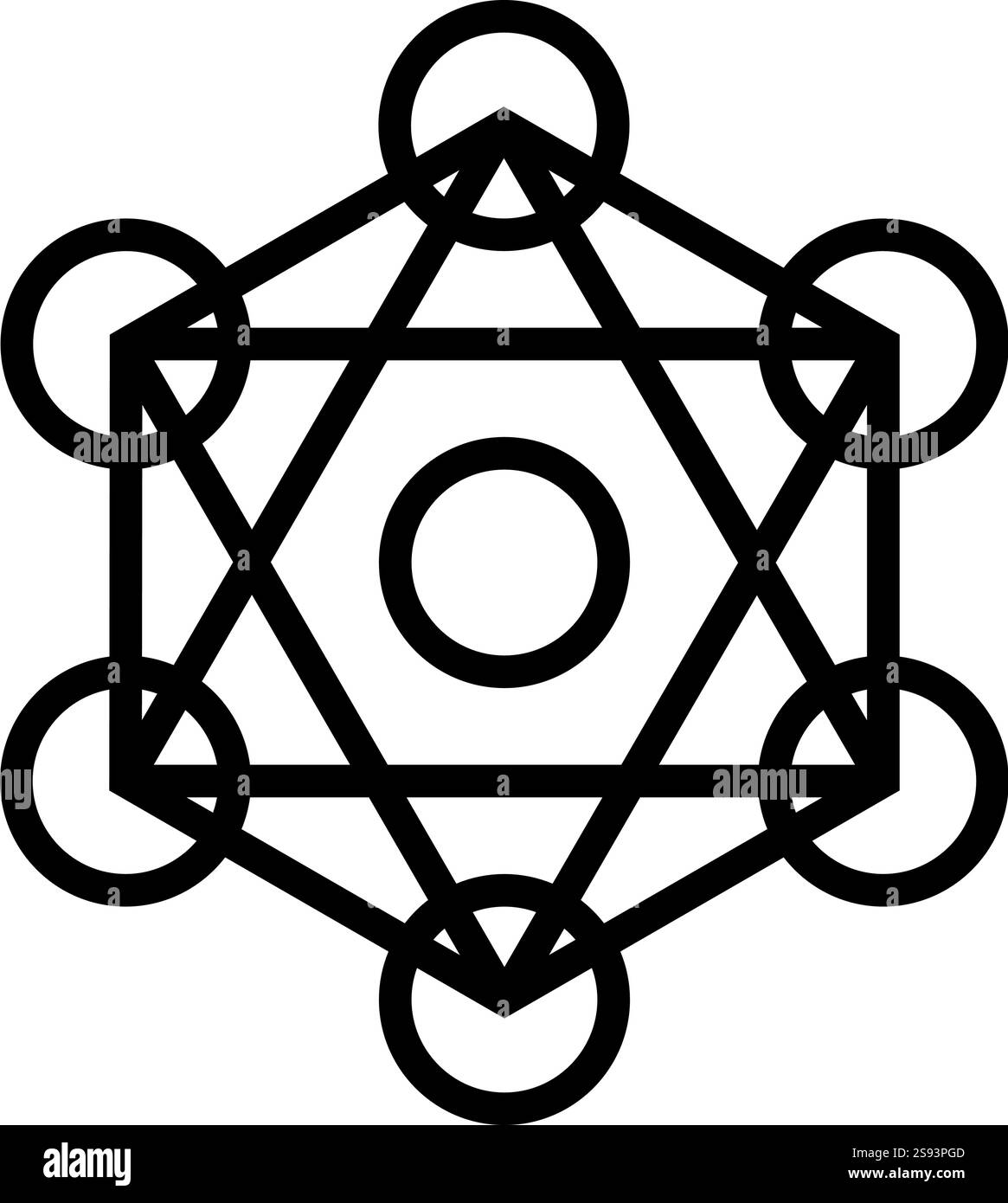 Metatron cube Sacred geometry icon black color vector illustration ...