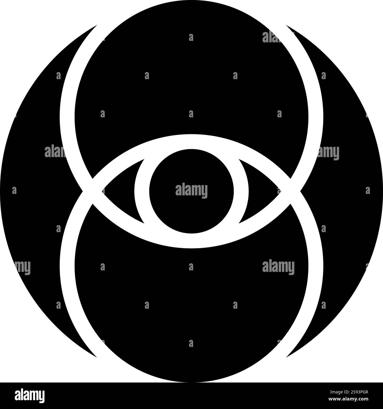 Vesica piscis eye gold sacred geometry symbol icon black color vector ...