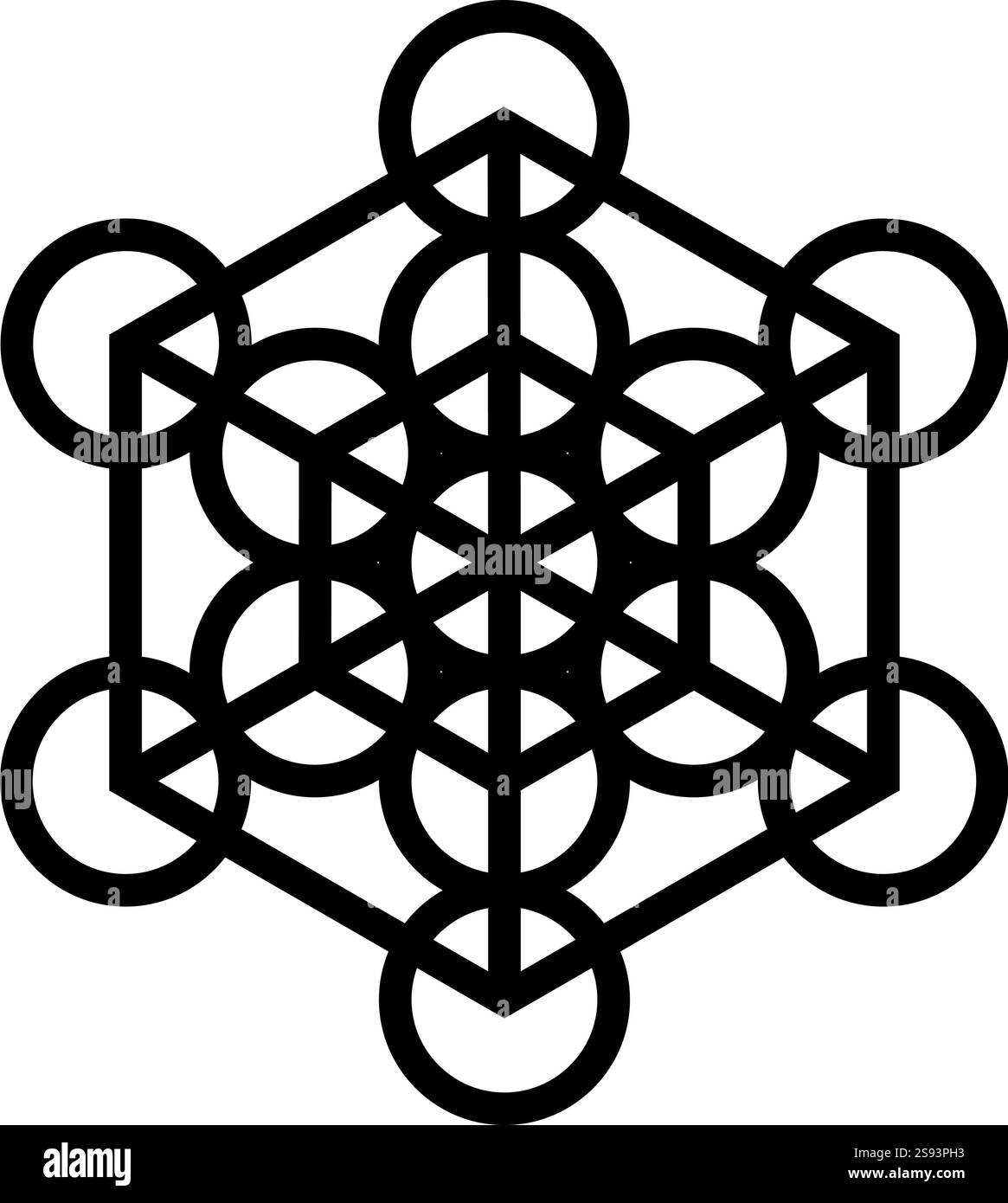 Metatron cube Sacred geometry icon black color vector illustration ...