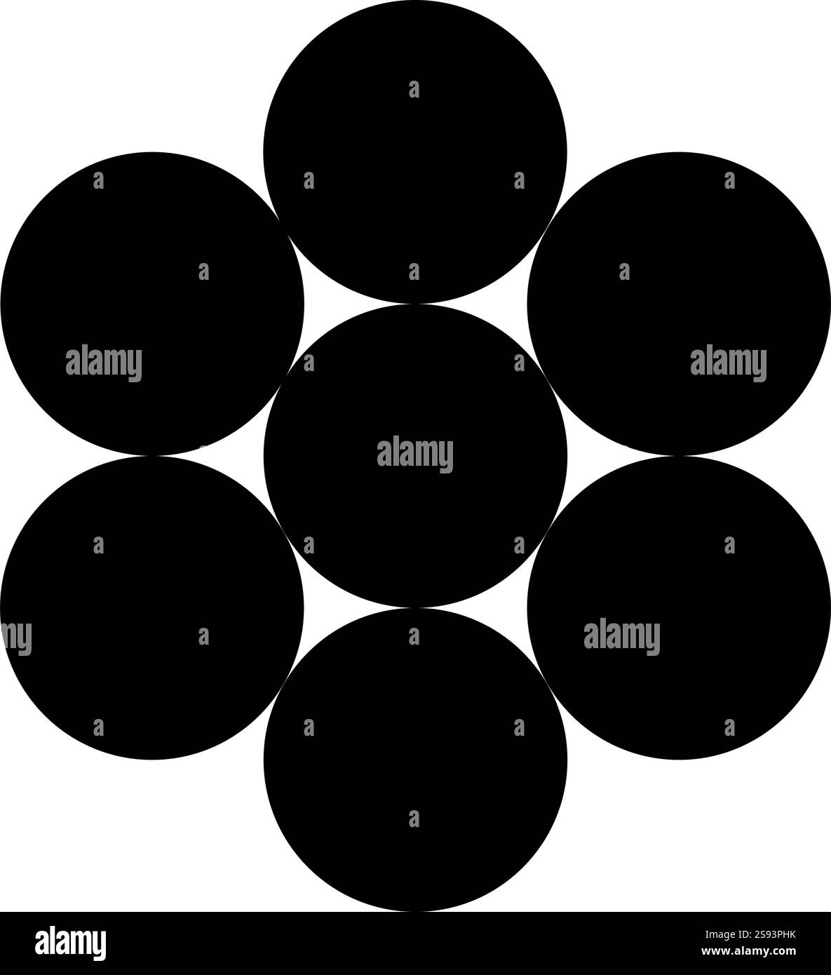 Egg of life Sacred geometry symbol seven circle 7 icon black color ...