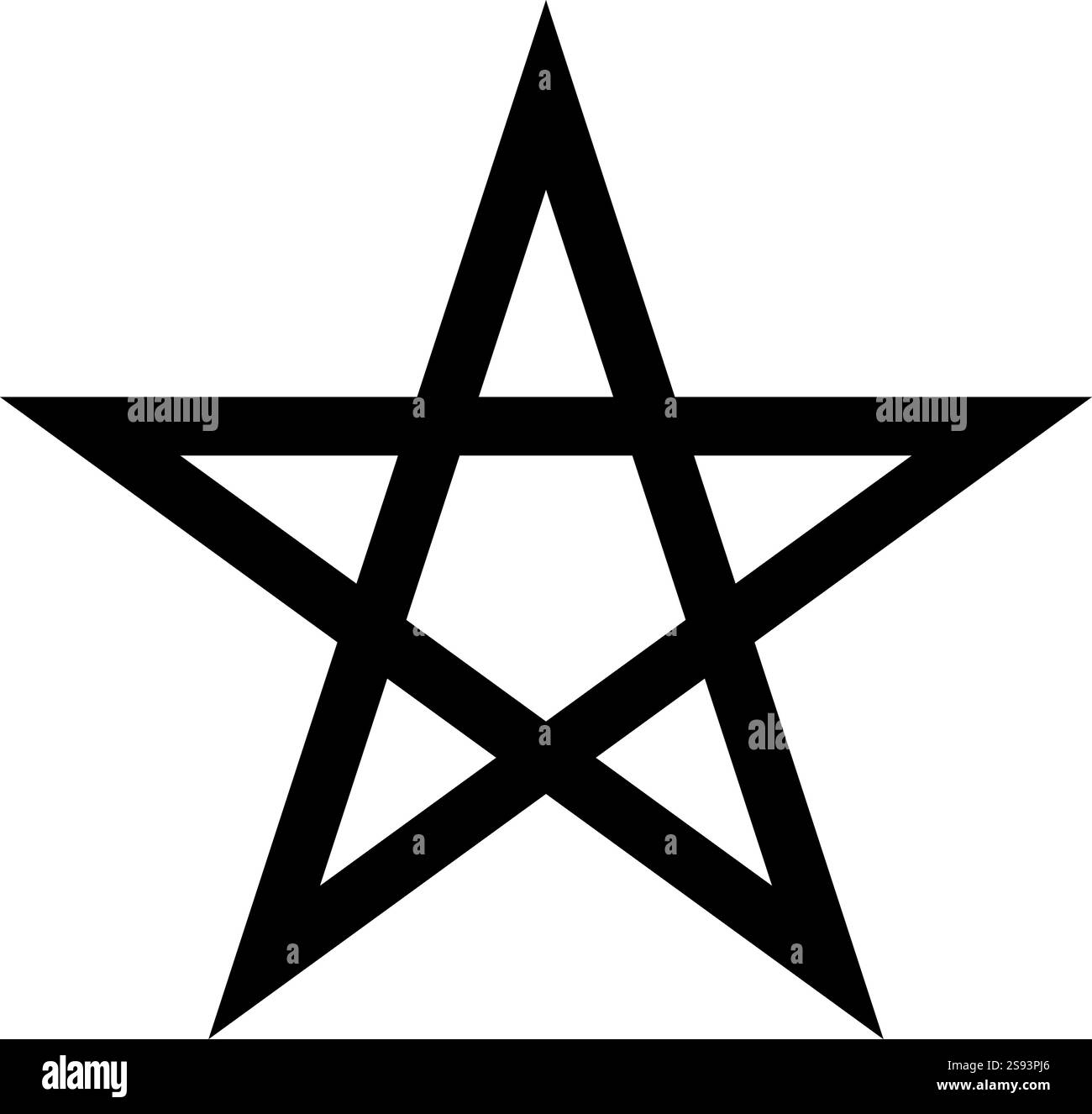 Pentagram Neo paganism sign five pointed star icon black color vector ...