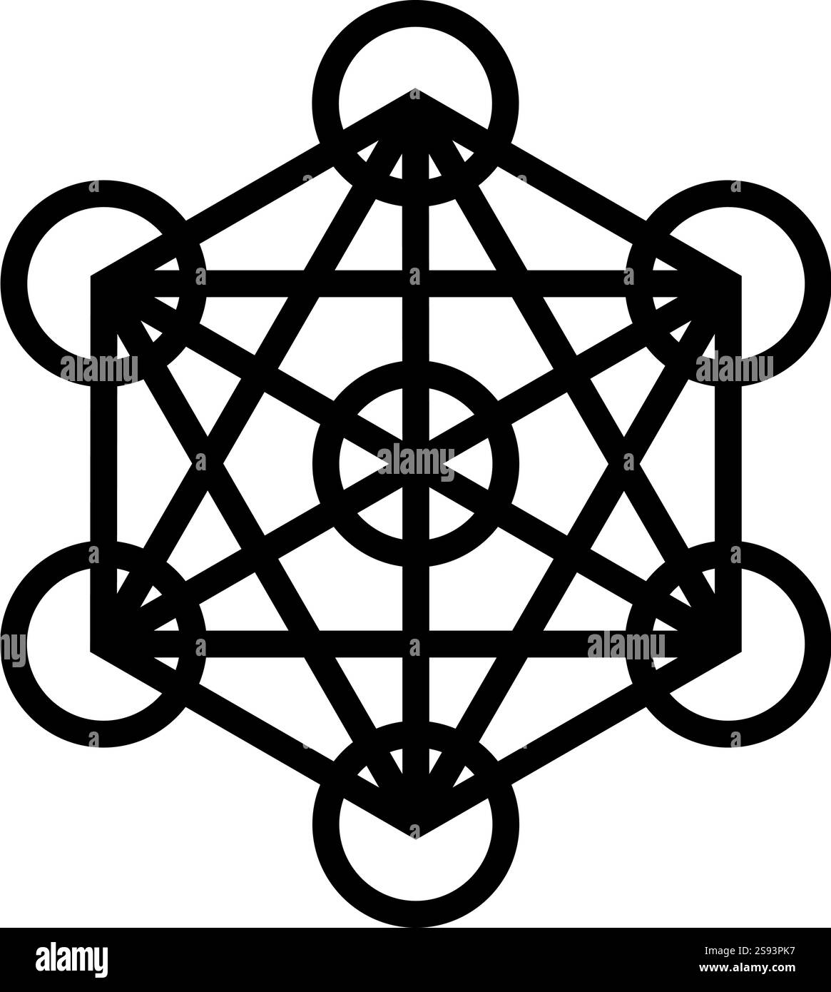 Metatron cube Sacred geometry icon black color vector illustration ...