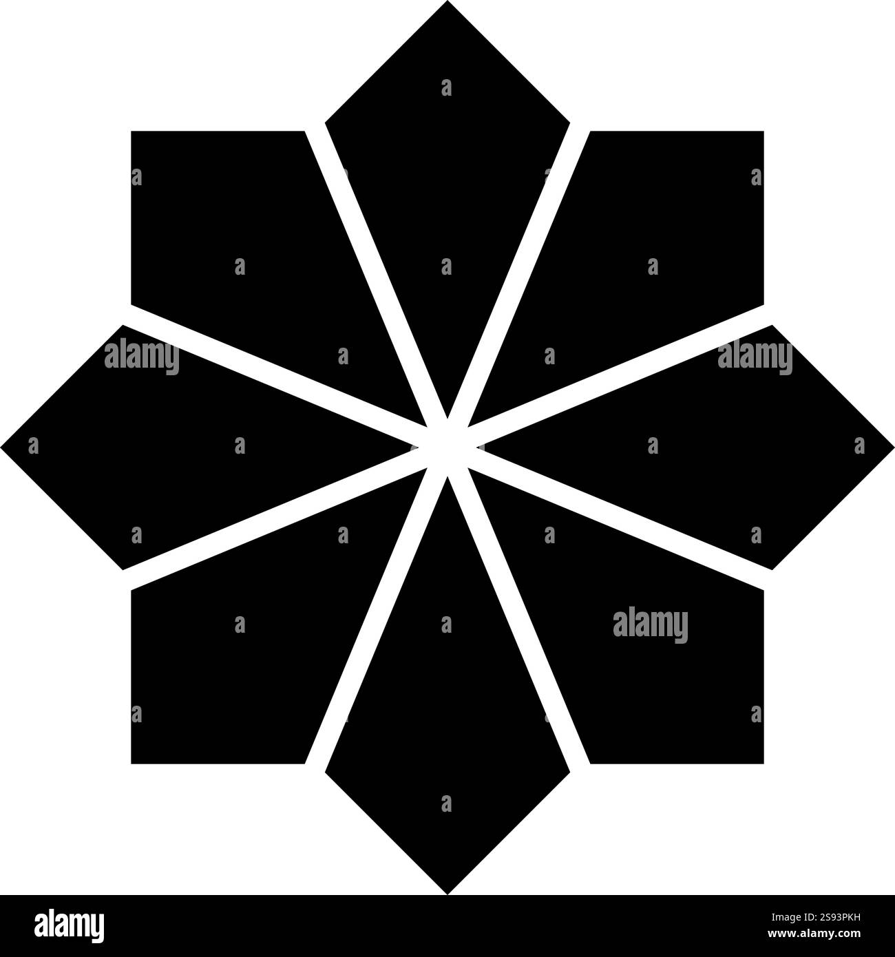 Sacred geometry symbol element ornament Snowflake icon black color ...