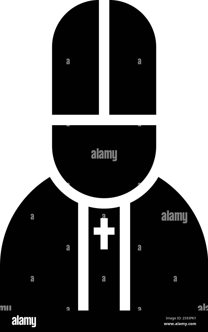 Pope catolic Man Church bishop icon black color vector illustration ...