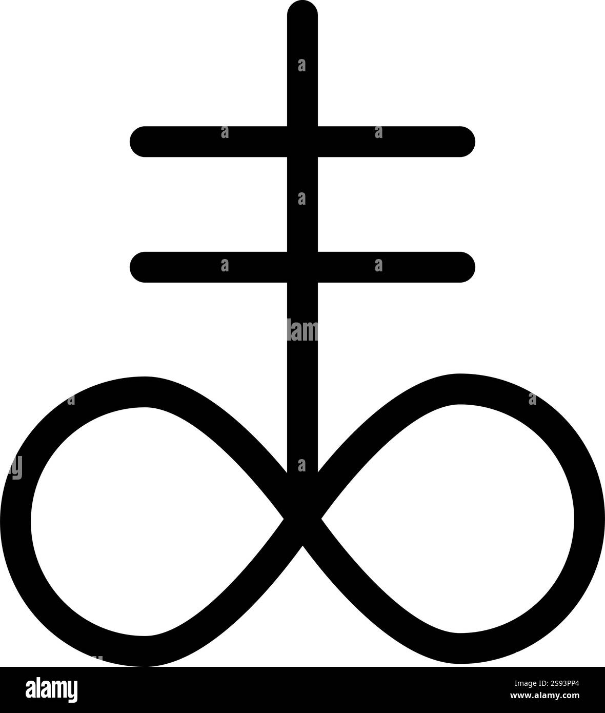 Satanic Cross Theistic satanism symbol icon black color vector ...