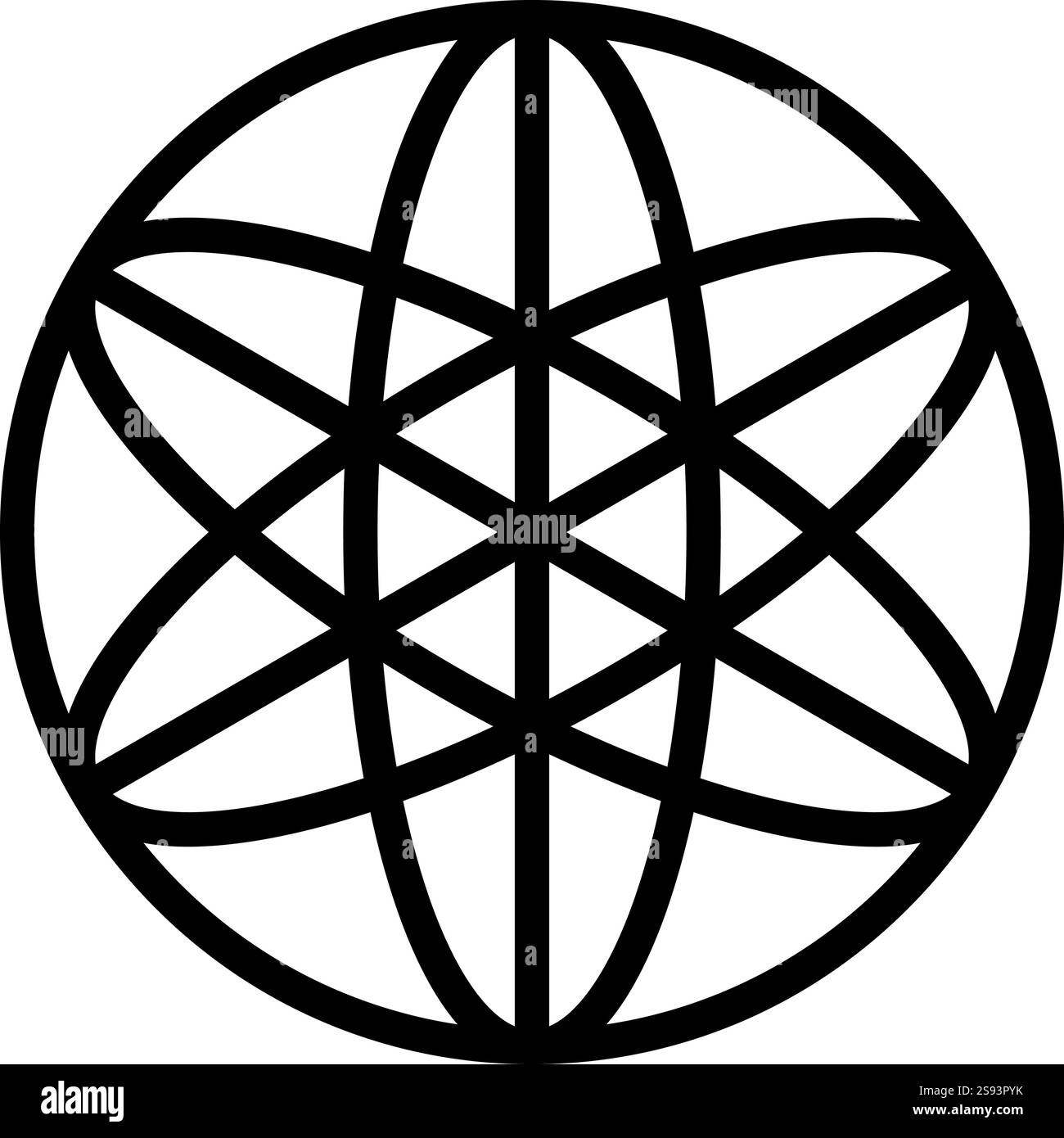 Equilibrium sacred geometry symbol icon black color vector illustration ...