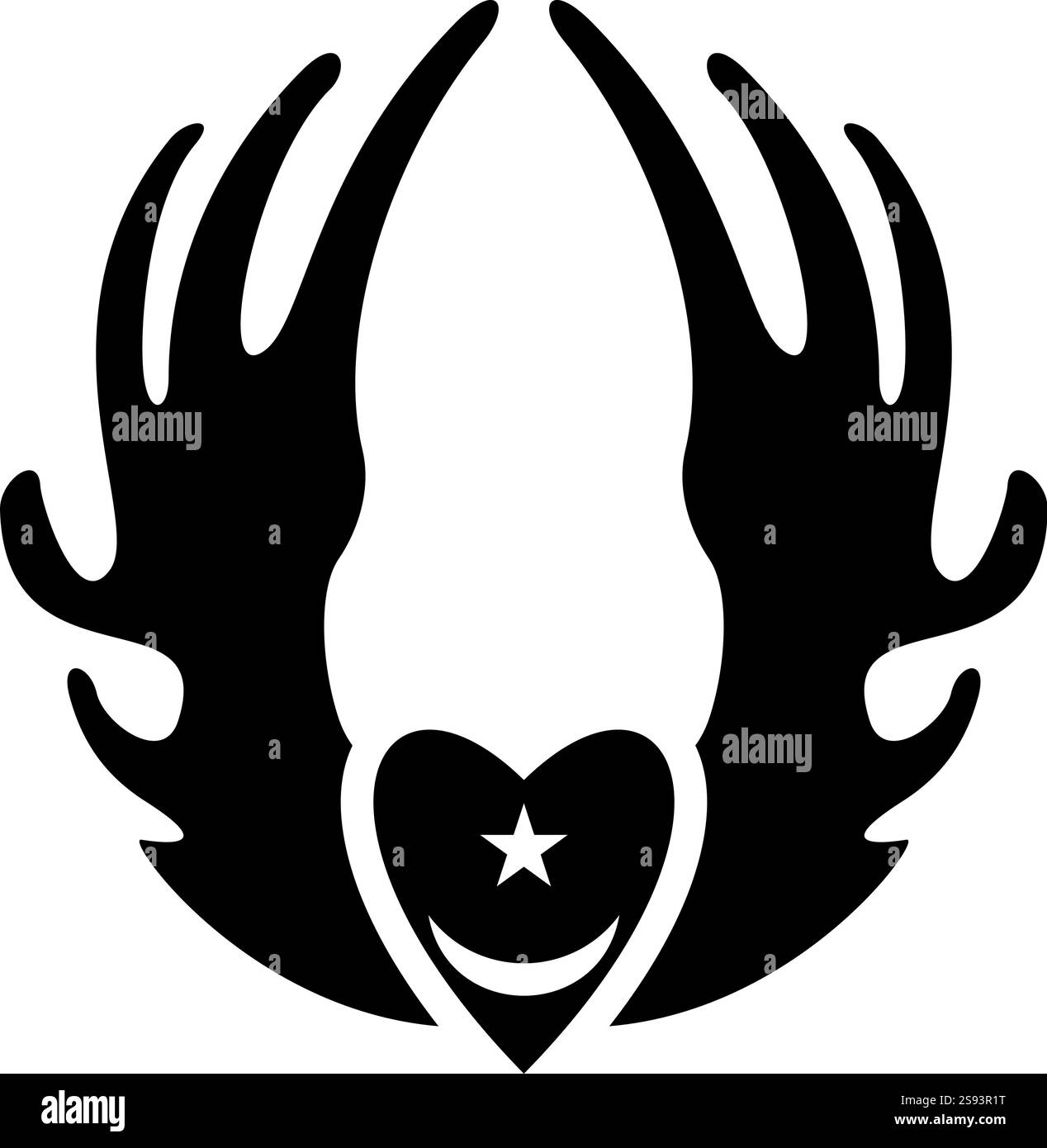 Inyyyati's tugy wing heart Universal Sufism symbol icon black color ...