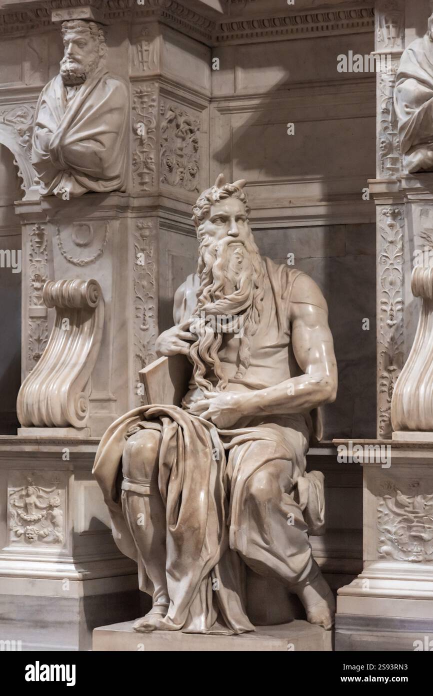 Moses by Michelangelo, San Pietro in Vincoli, Rome, Italy Stock Photo ...