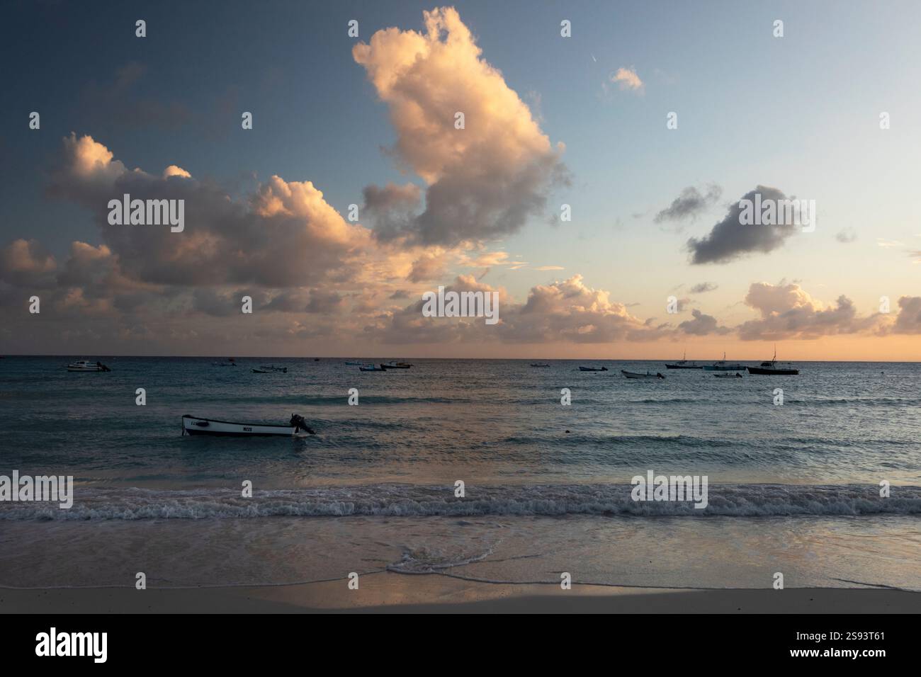 Barbados beach near Oistin's fish fry Stock Photo - Alamy