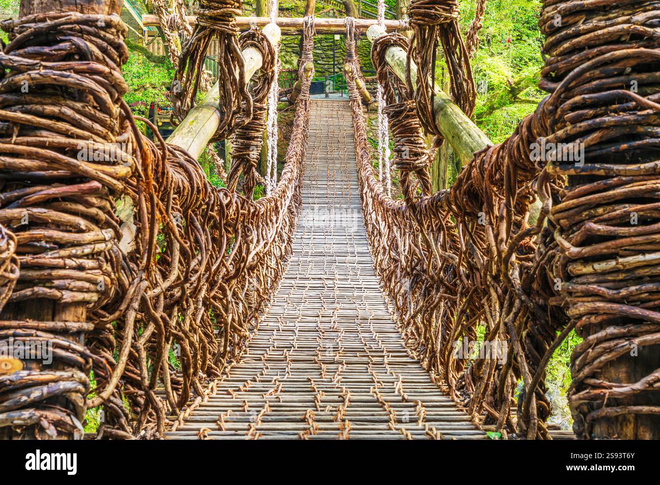 Iya Valley, Tokushima, Japan at the Kazurabashi vine bridge. Though ...