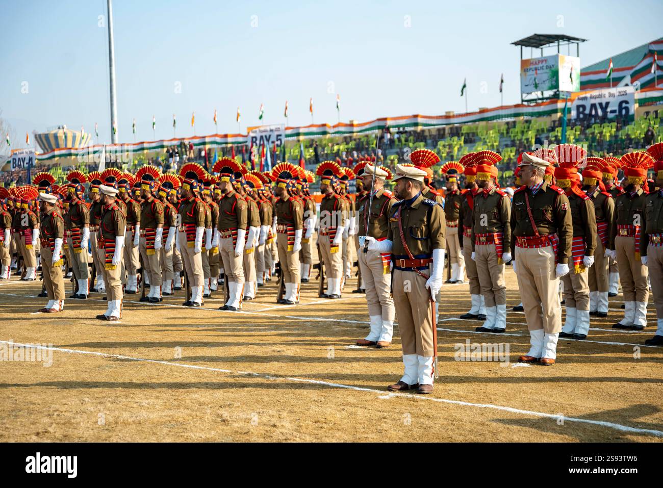 Indian forces contingent seen during a full dress rehearsal parade for ...