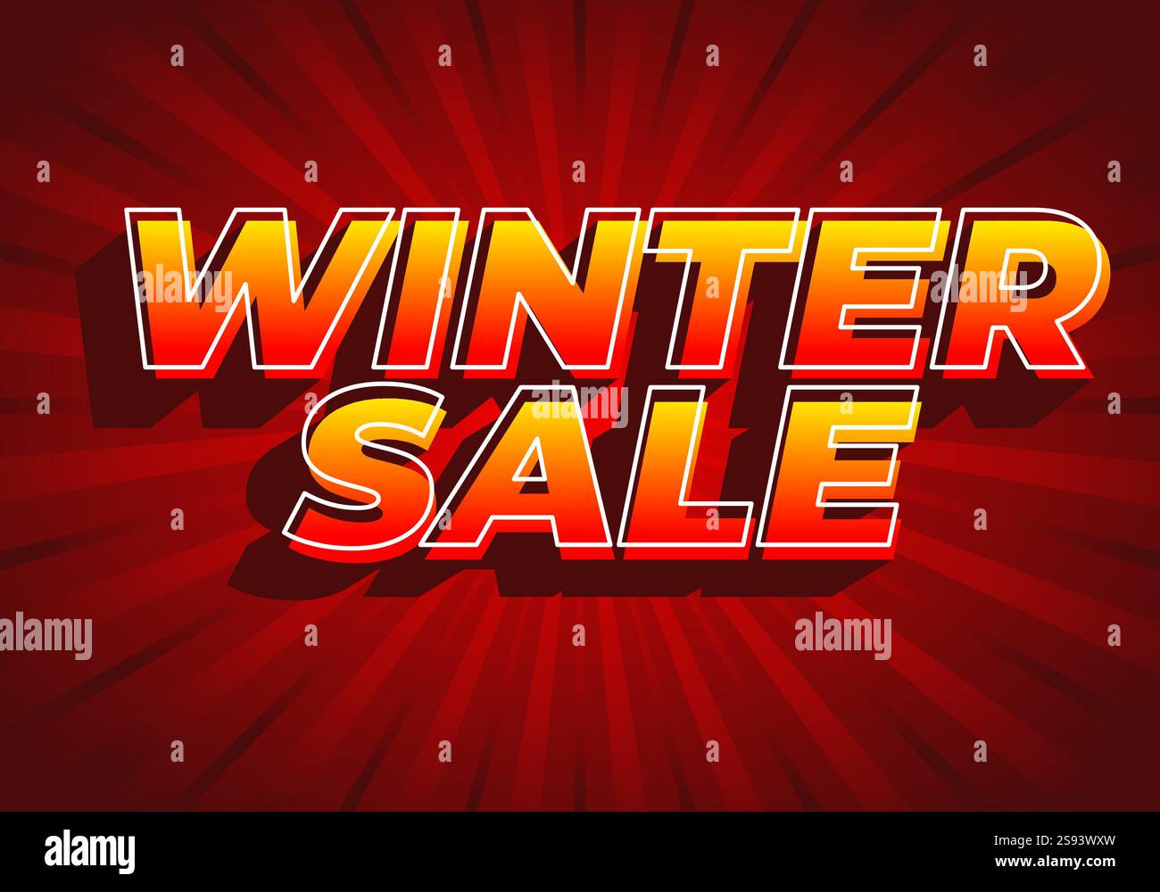 Winter sale. Text effect design in modern colors with bold font, for ...