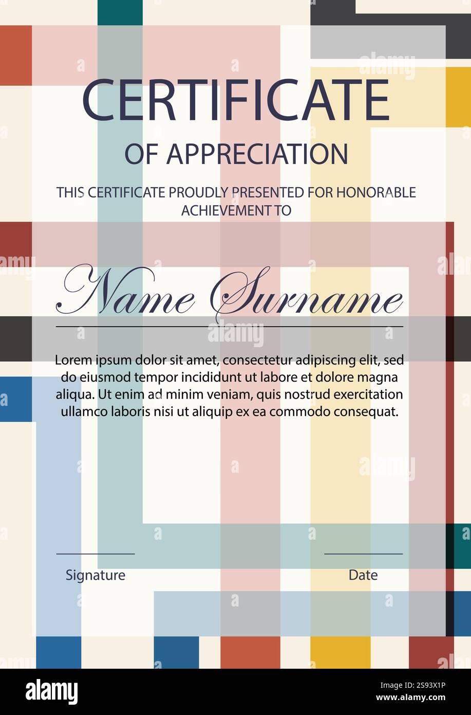 Certificate template. Colorful geometric diploma design. For flyer ...