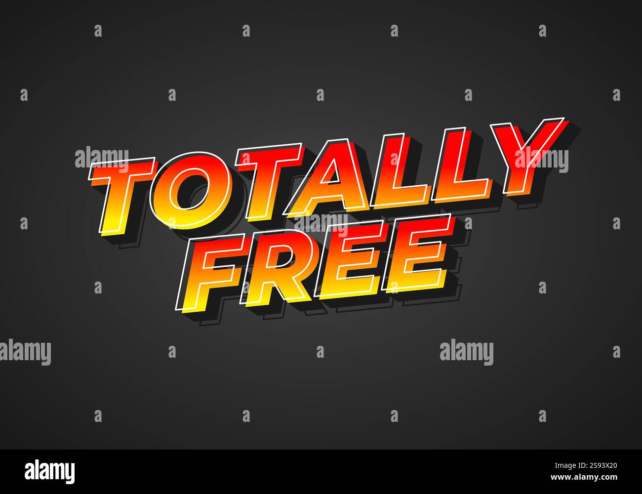 TOTALLY FREE. Text effect design in bold and modern colors for ...
