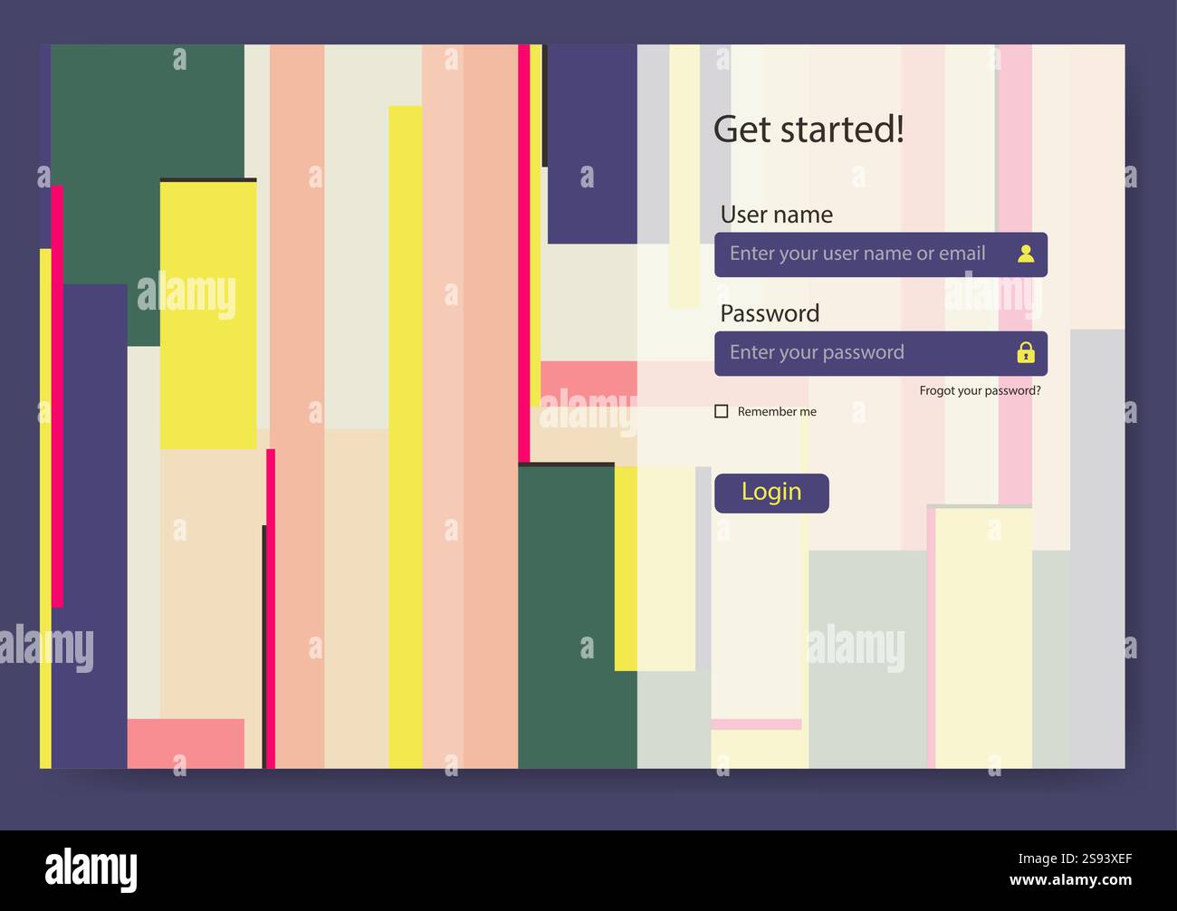 Account sign up and password form page. Login ui ux design concept ...