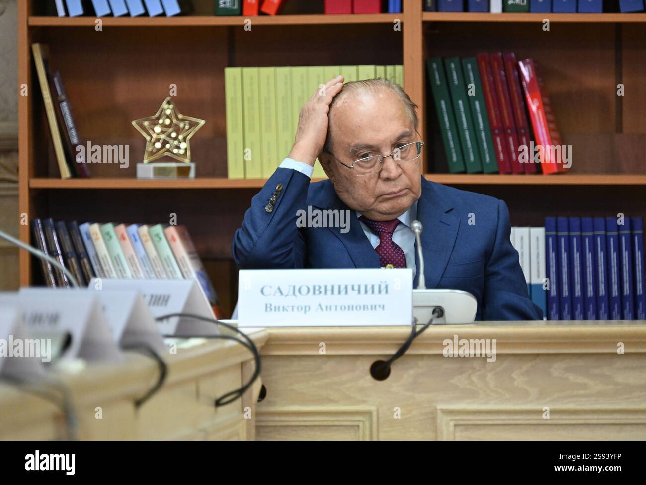 Rector of MSU Viktor Sadovnichy during a meeting of the Board of ...