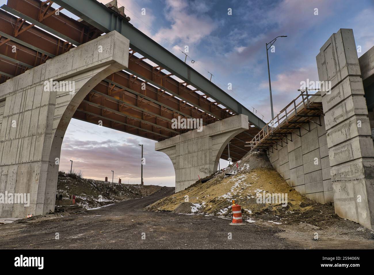 Bridge construction of I70 I71 split in downtown Columbus Ohio 2025 ...