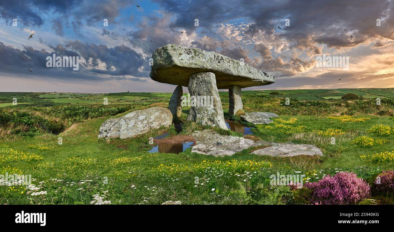 Lanyon Quoit is a megalithic burial dolmen from the Neolithic period ...