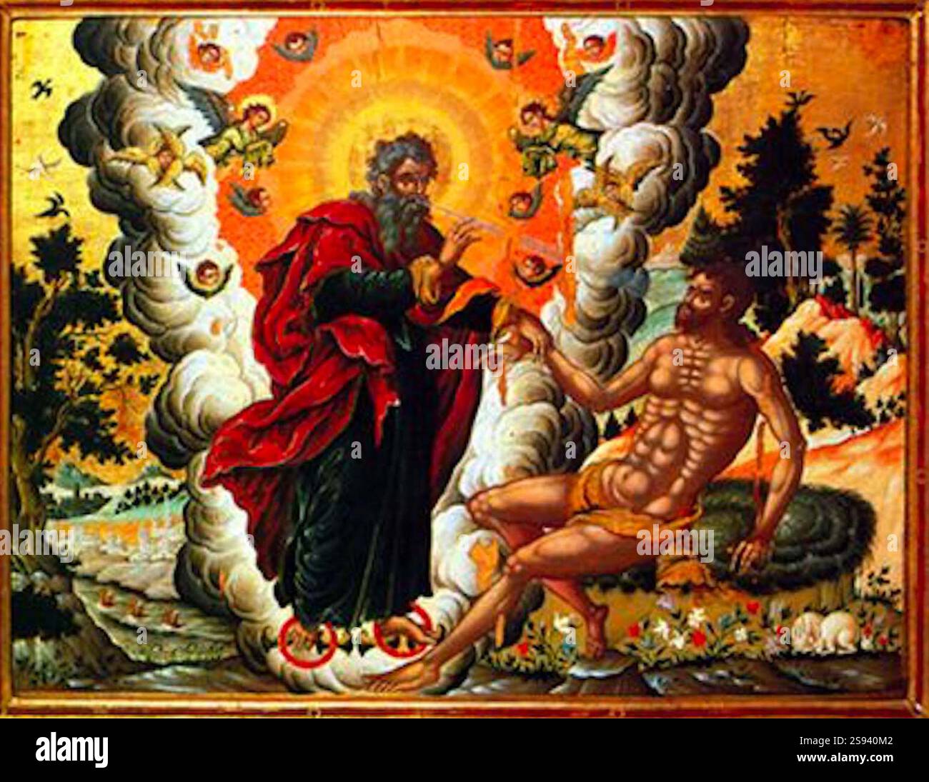 God Creates Adam Theodore Poulakis Stock Photo - Alamy