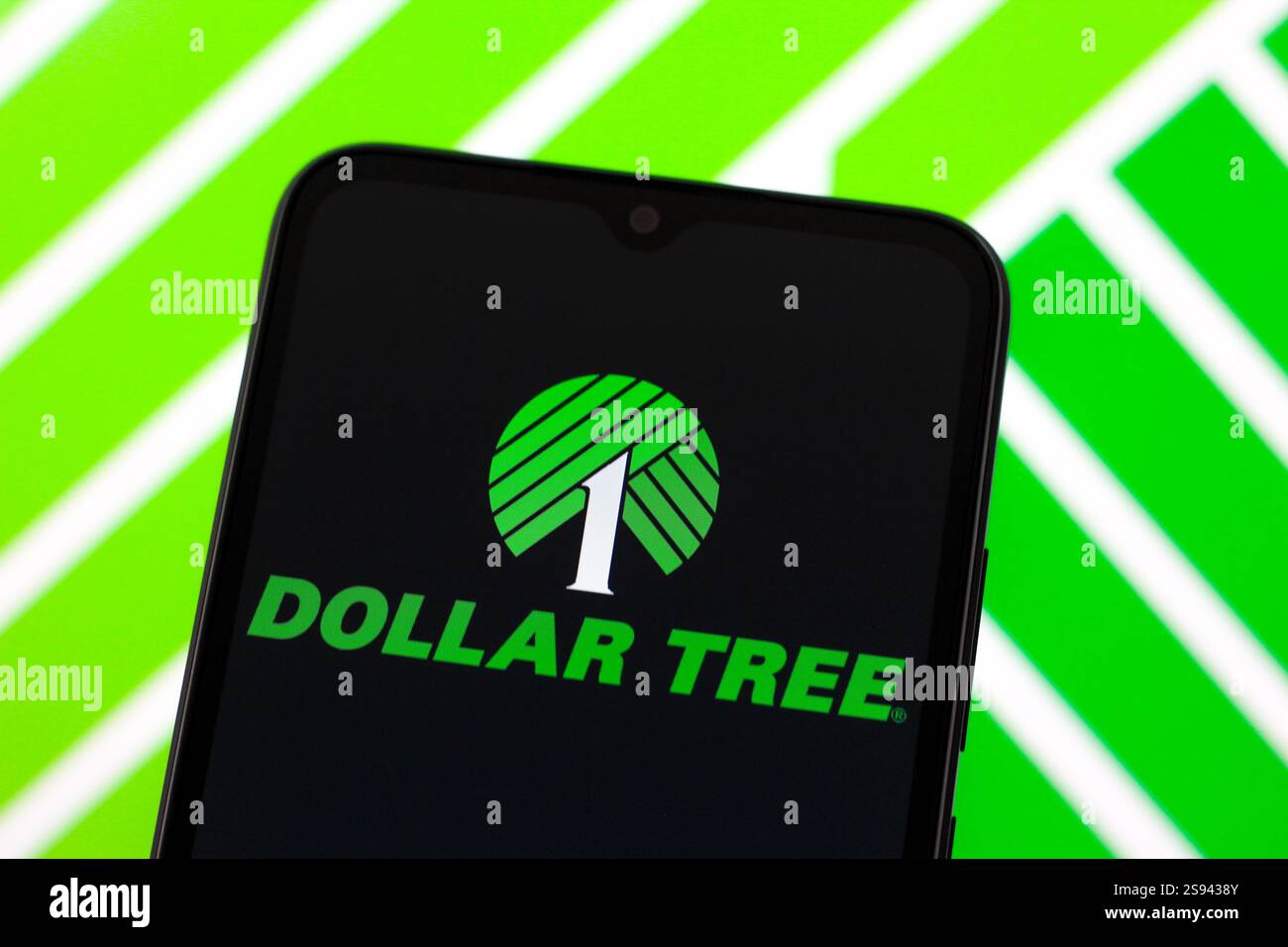 In this photo illustration, the Dollar Tree logo is seen displayed on a ...