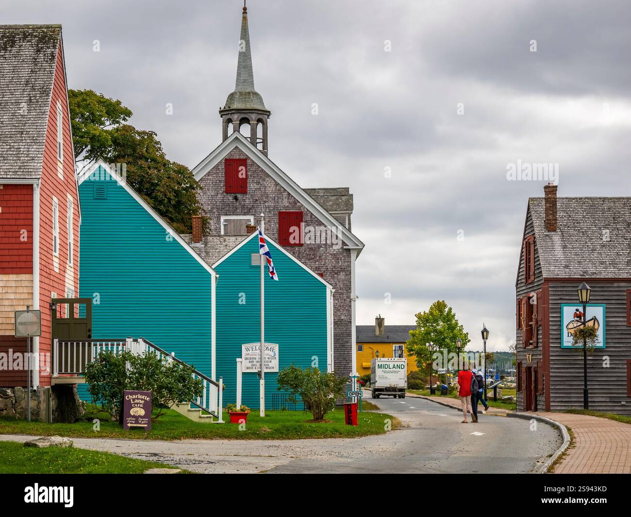 Dock Street in the old historic 18th century seaport town of Shelburne ...