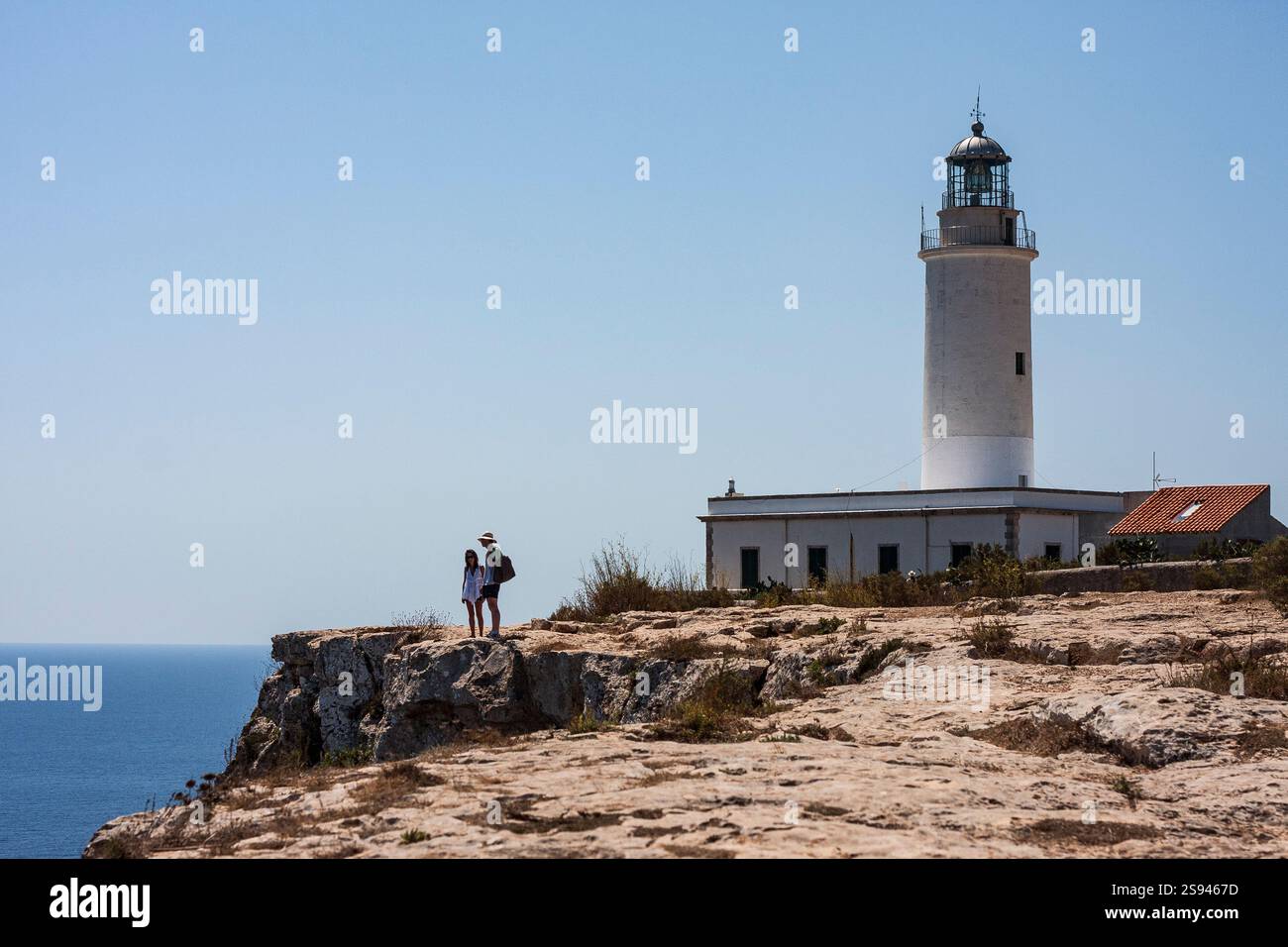 The Cap de Barbaria lighthouse, Cap de Barbaria, Formentera Balearic ...