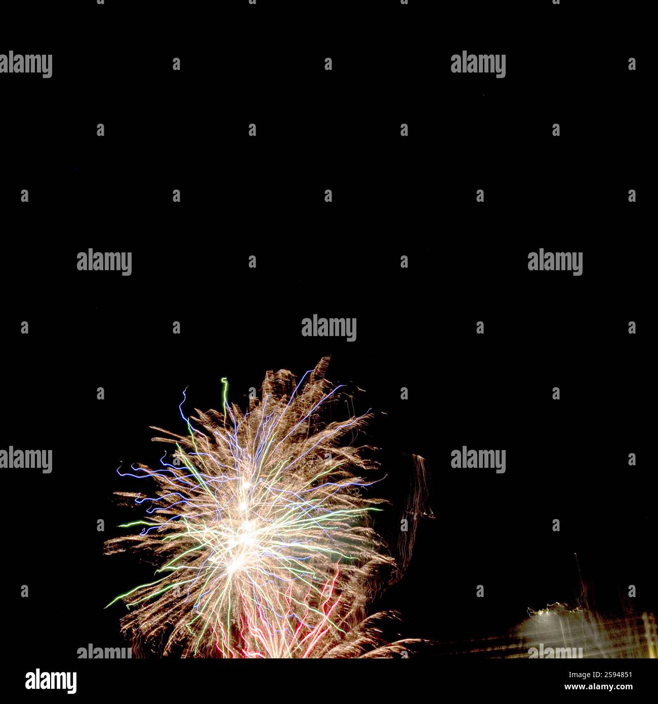 holiday fireworks in the sky, colorful, different shapes and brightness ...