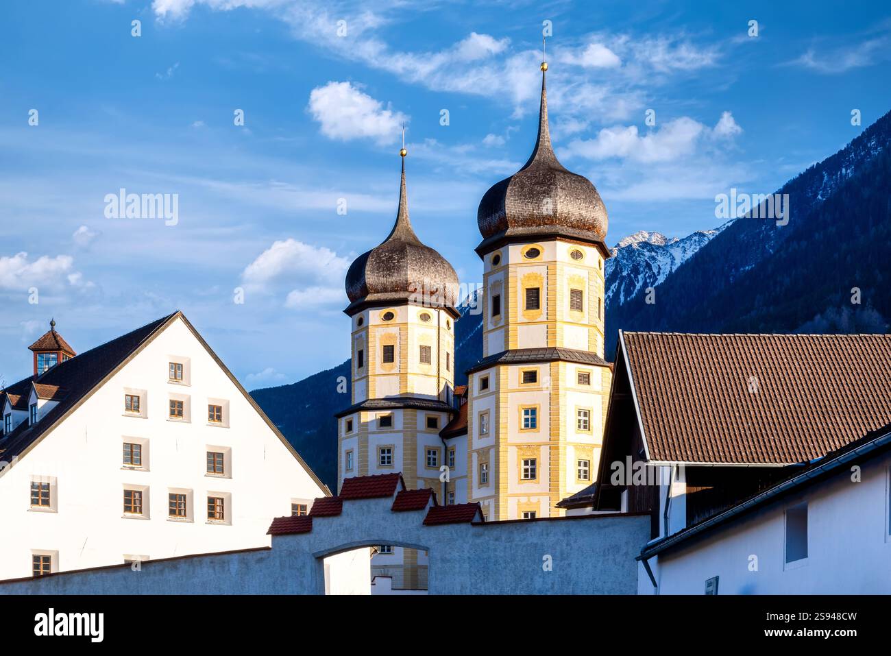 View of Stams Abbey (Stift Stams) in Stams, Imst district, Tyrol ...