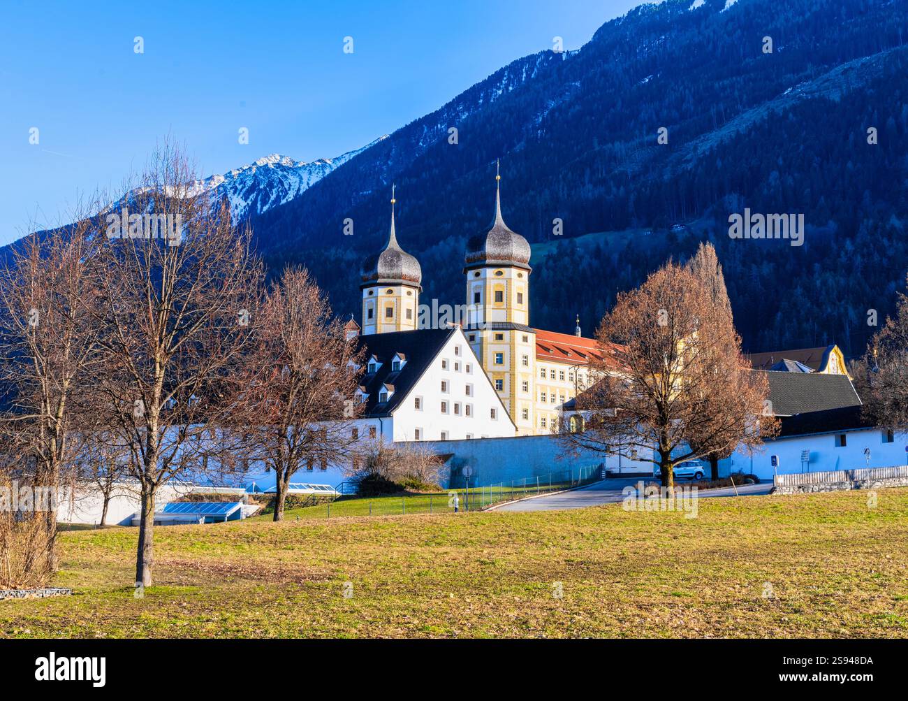 View of Stams Abbey (Stift Stams) in Stams, Imst district, Tyrol ...