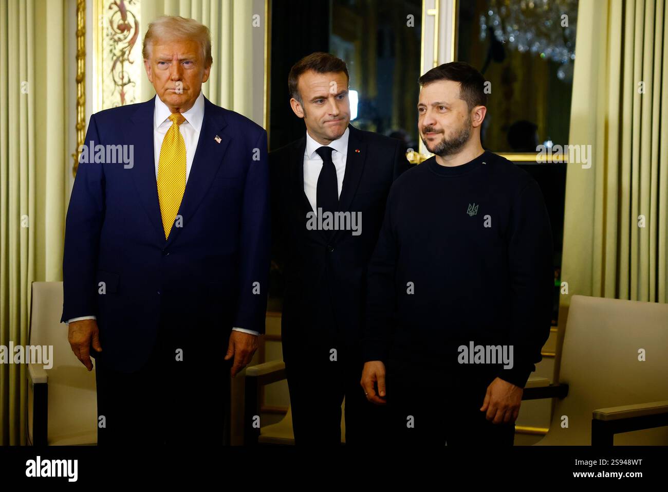 FILE - U.S. President-elect Donald Trump, French President Emmanuel ...