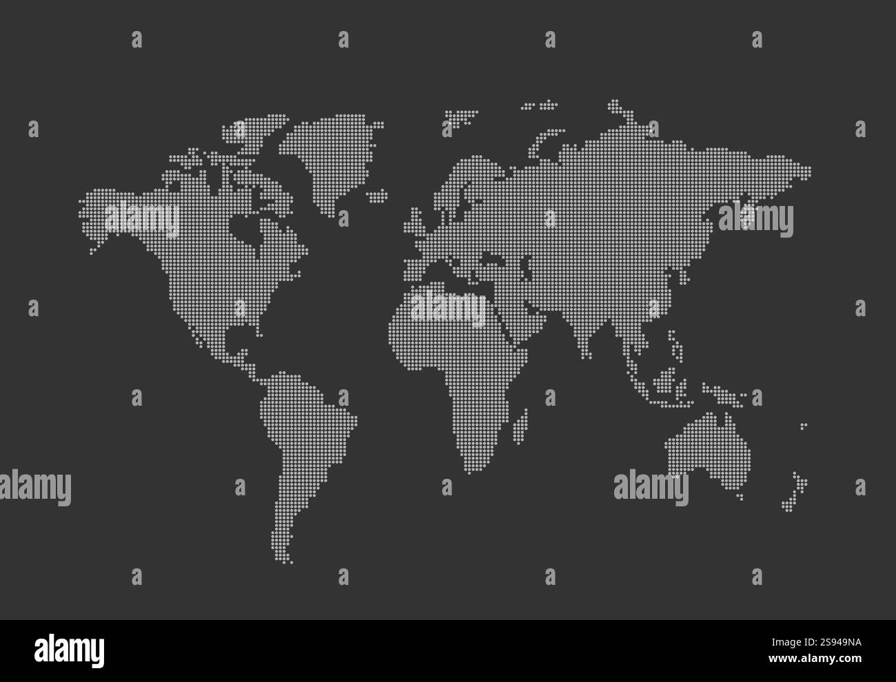 A simple point-based world map in a modern style. A world map made up ...