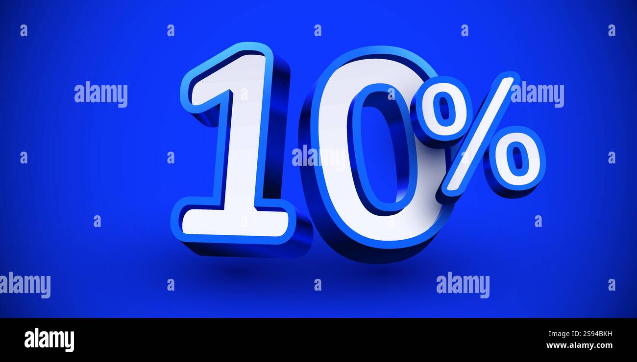 10 percent Off. 3d number 10. Sale banner. Vector illustration Stock ...