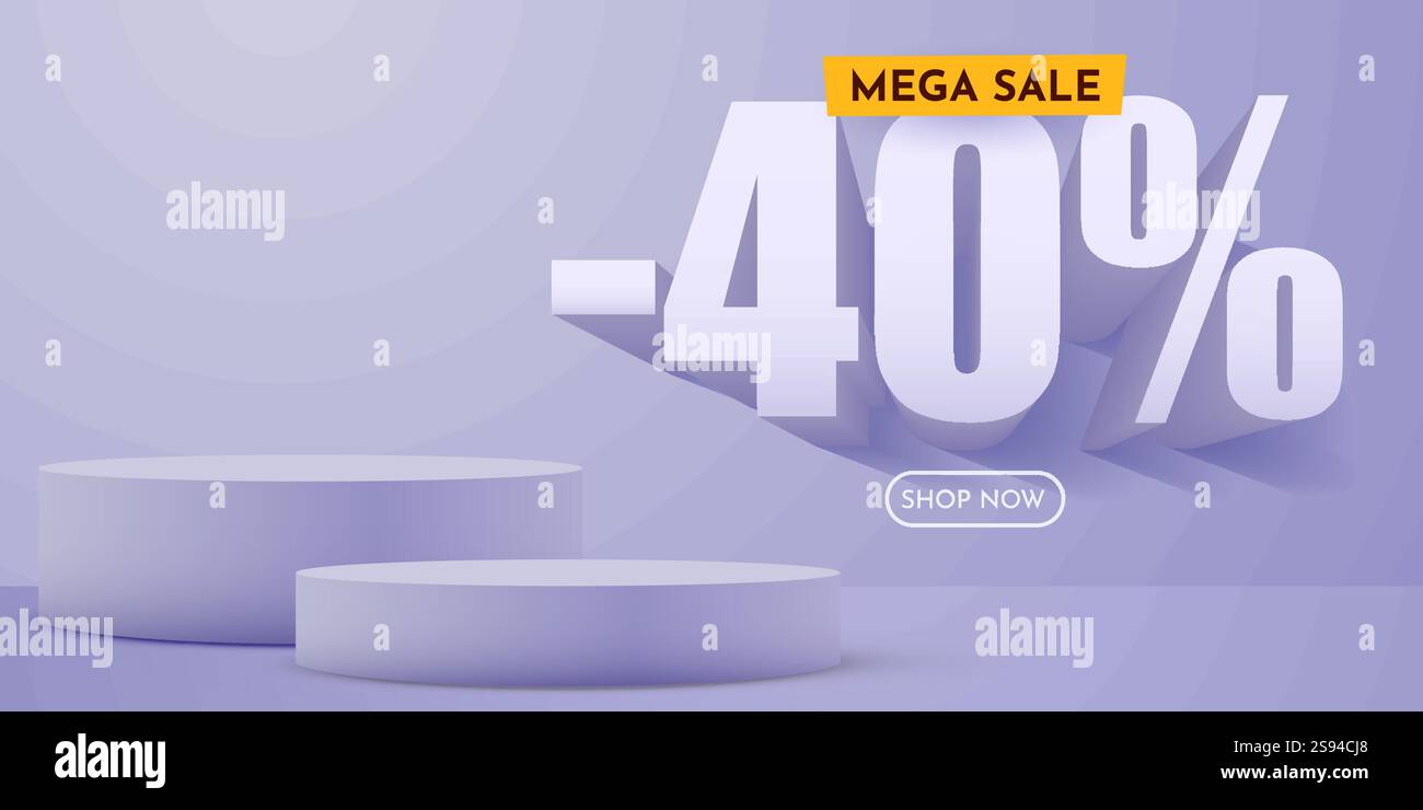 40 percent Off. Discount creative composition. Product presentation ...