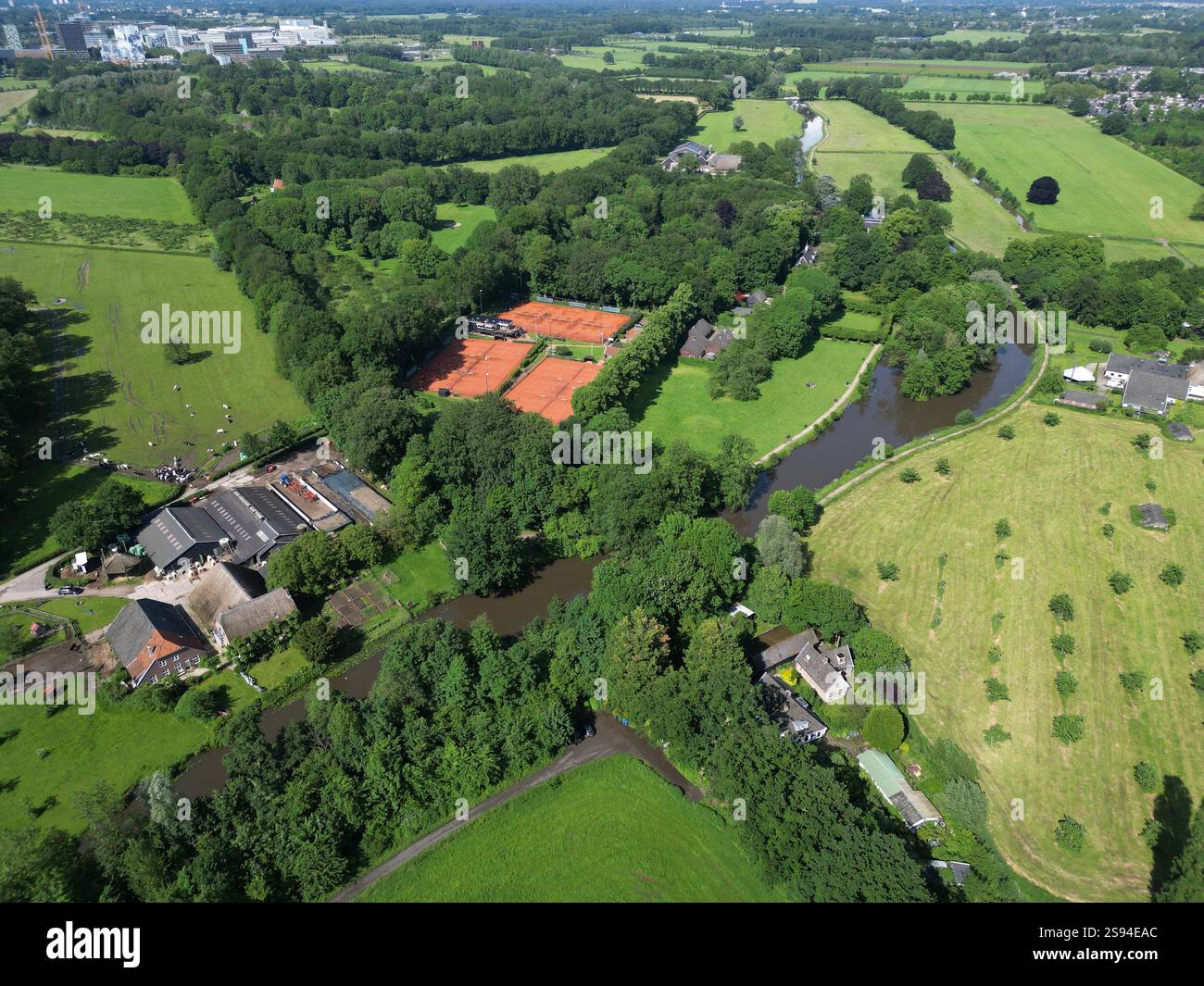 Aerial view of the green area of Oud Amelisweerd in Utrecht, The ...