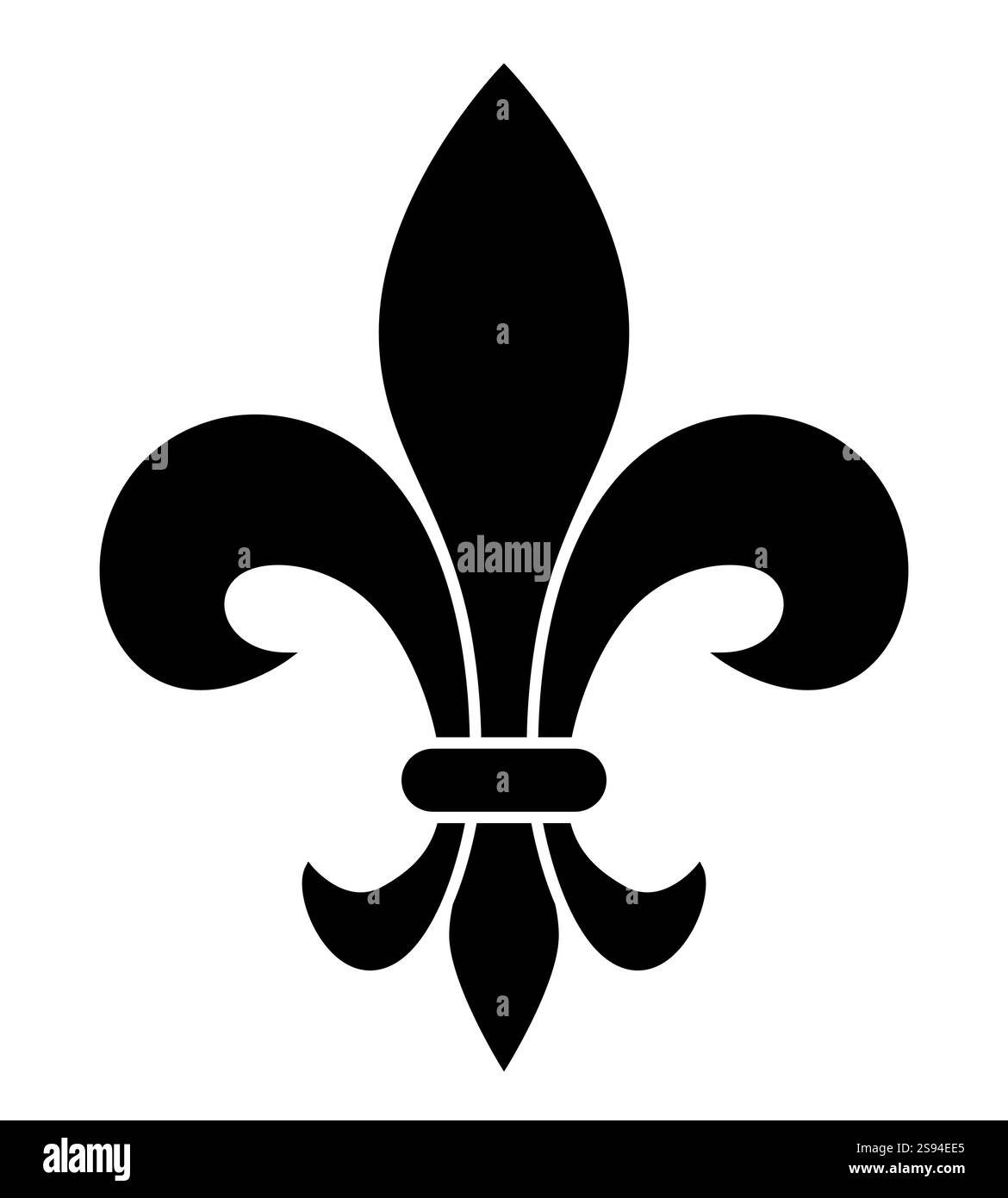 Fleur-de-lis, black and white vector silhouette illustration of Lily ...