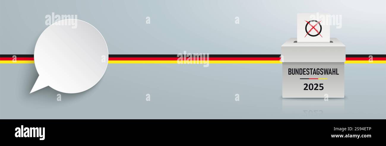 Circle Speech Bubble German Vote Box Bundestagswahl 2025 Header German ...