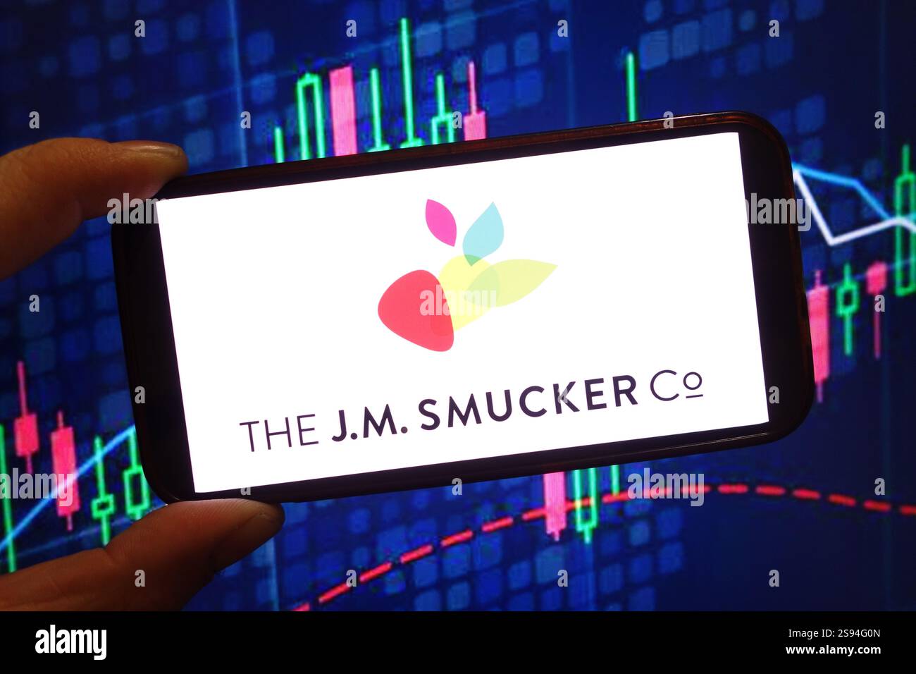 In this photo illustration, the J.M. Smucker Company logo is seen ...